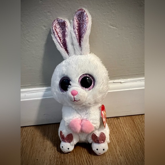 Ty | Toys | Ty Beanie Boos Slippers The White Bunny Glitter Eyes 6 Inch ...